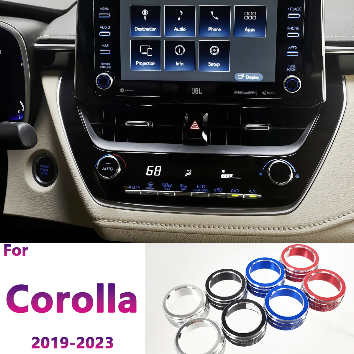For Toyota Corolla 2019 2020 2021-2023 Air Condition Switch Knob Trim ...