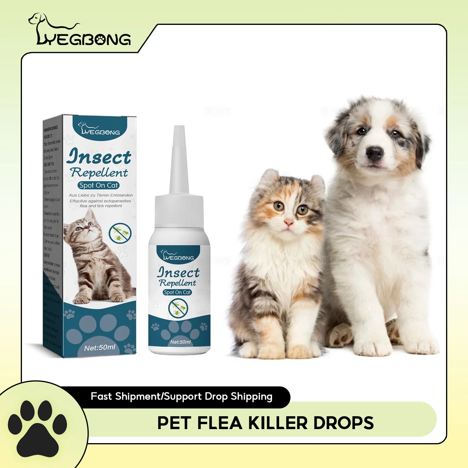 Pet Flea Killer Drops Anti Fleas Cats Ticks Lice Mite Removal Relieve ...
