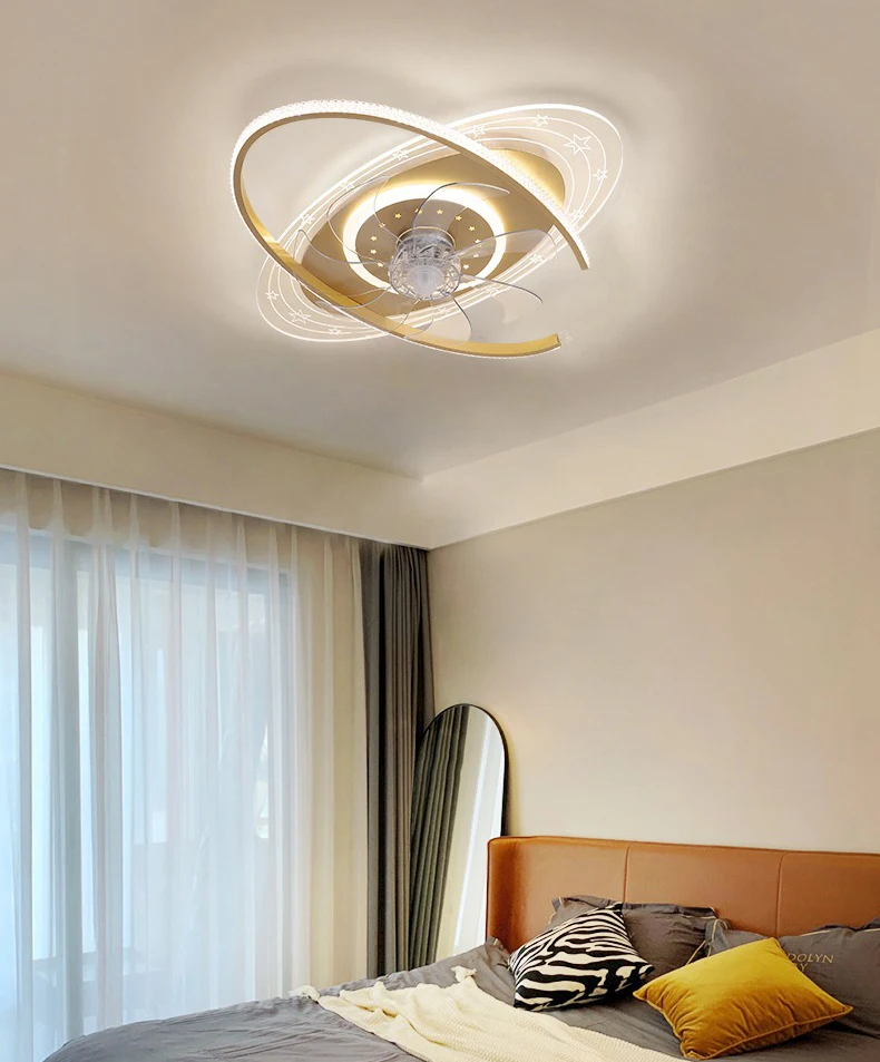 RUMOCOVO Plafonnier LED pliant avec ventilateur intgr design moderne clairage 1intrieur 85-265 V ...