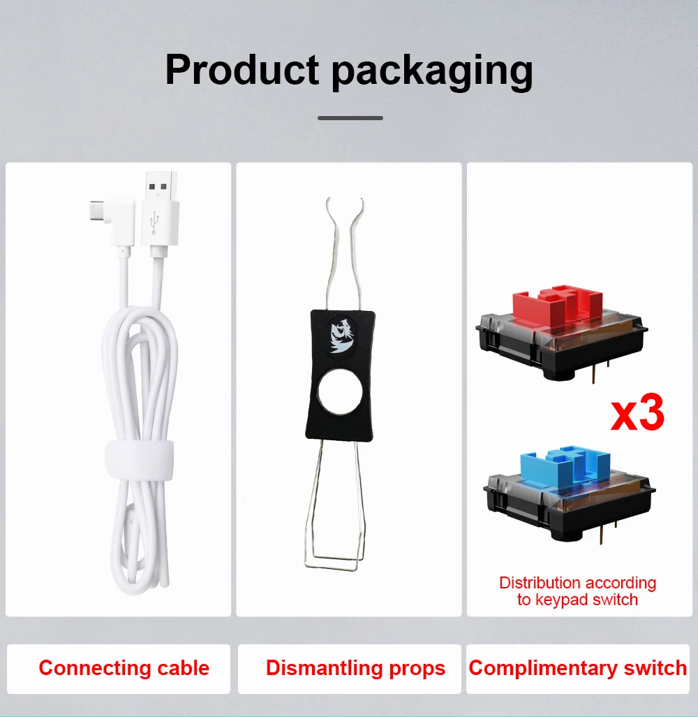 REDRAGON TL84-B RGB USB Mini Slim Ultra-Thin Wired Mechanical Gaming Keyboard Red Blue Switch 84 ...