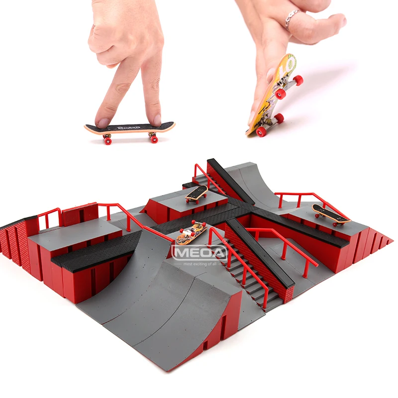 Finger Skateboard Big Scene Diy Mini Park Figure Skate Platform Stunt ...