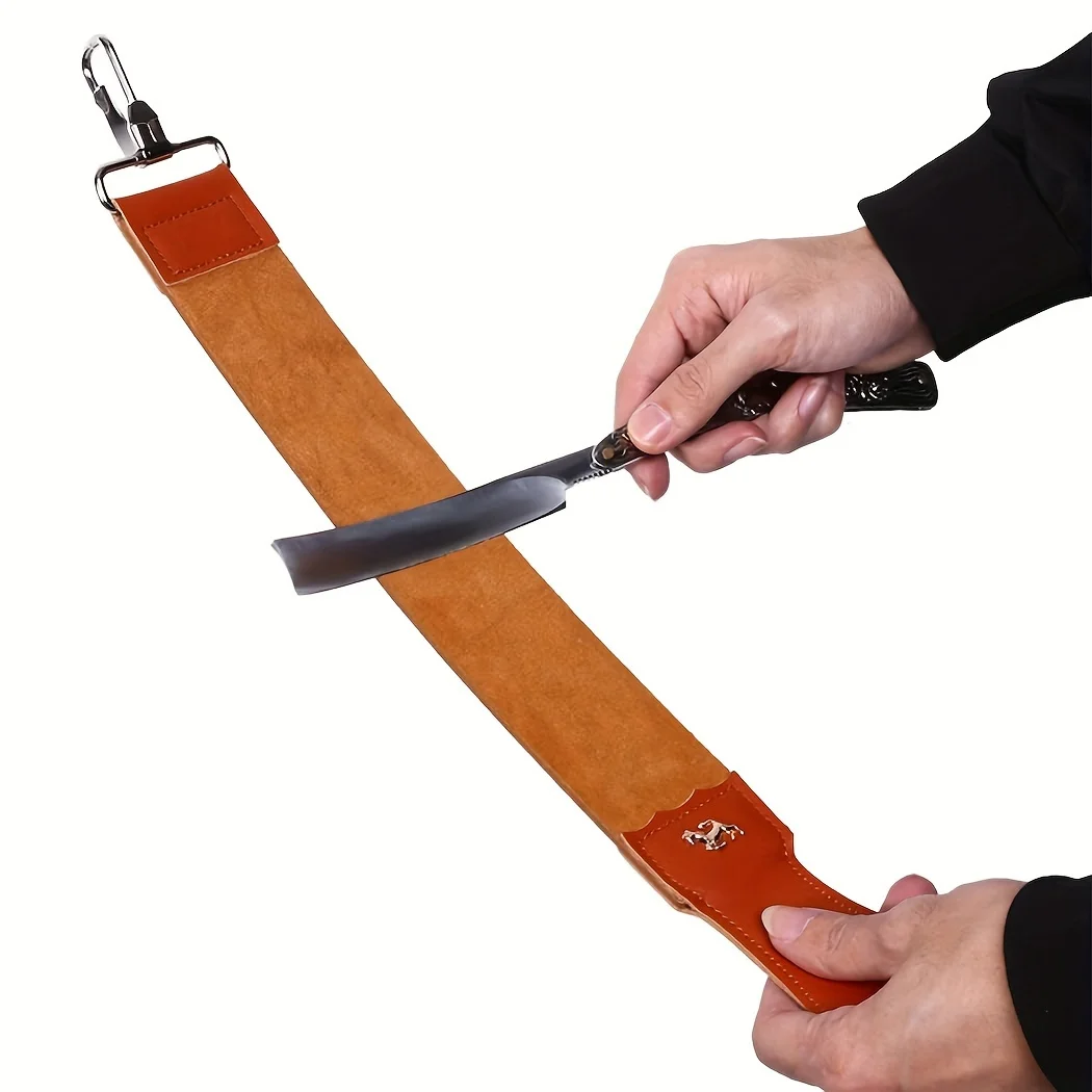 PU Leather Straight Razor Strop for Barber Folding Knives Sharpening ...