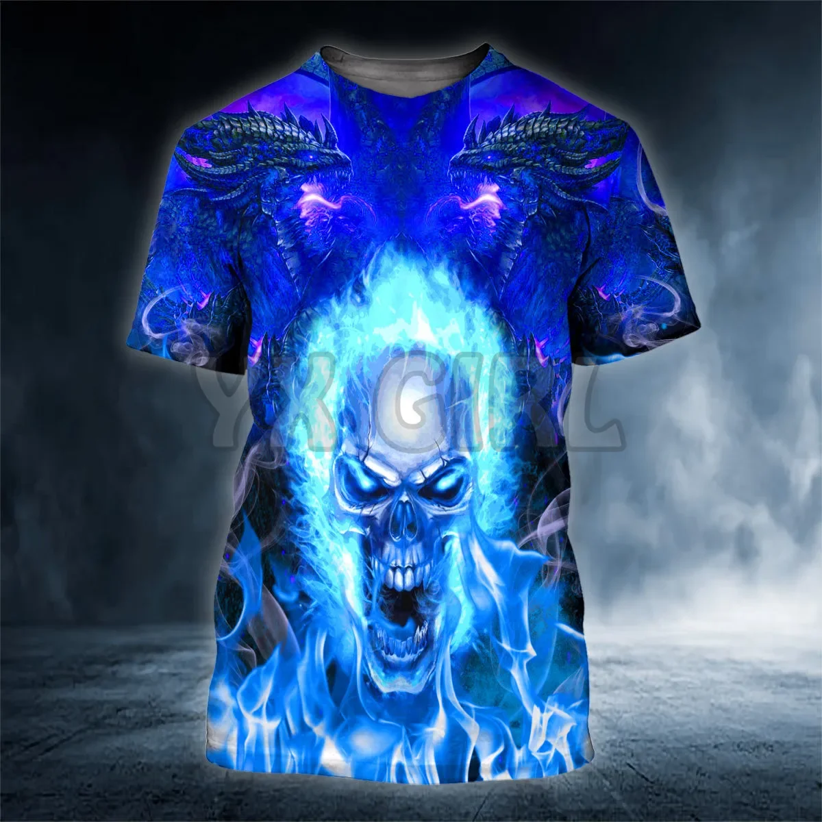 2024-Summer-Dragons-Blue-Fire-Ghost-Skull-3D-All-Over-Printed-T-Shirts ...