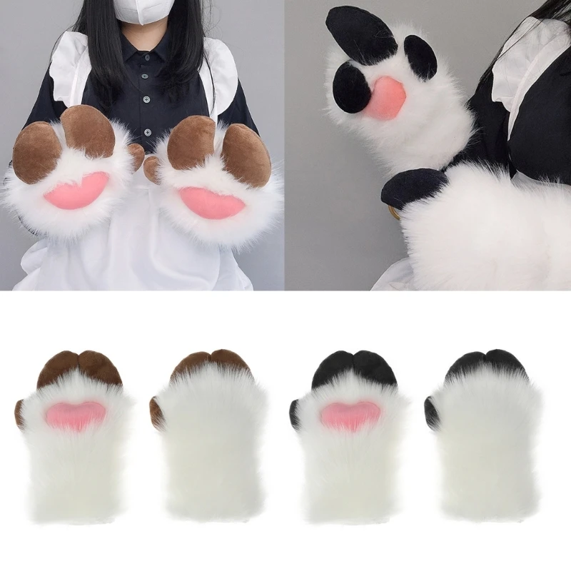 Unisex Cosplay Gloves Cartoon Sheep Hoof Shape Plush Gloves Halloween ...