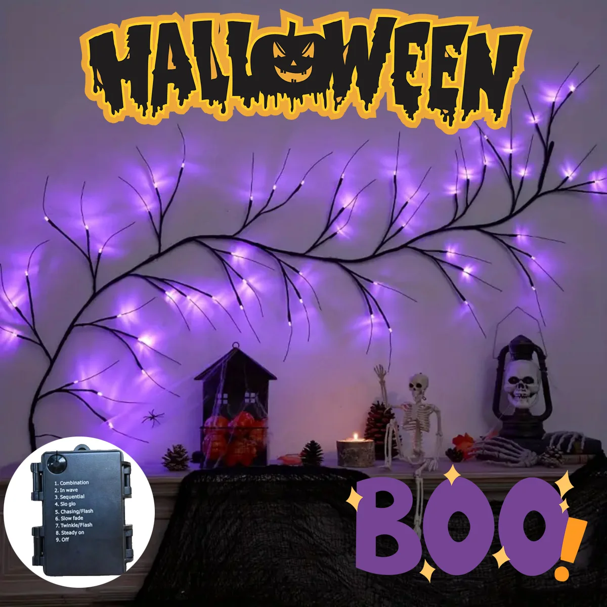 1PC-54-LED-Halloween-Atmosphere-Purple-Rattan-Lights-DIY-Branches ...
