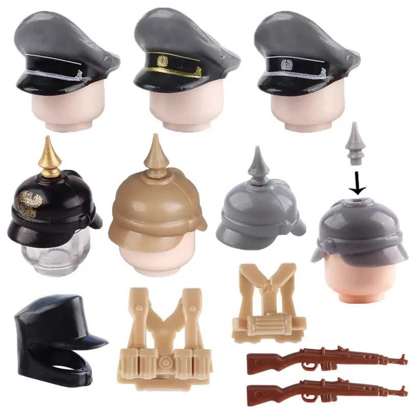 WW2-Military-German-Soldier-Helmet-Building-Blocks-WW1-Prussian ...