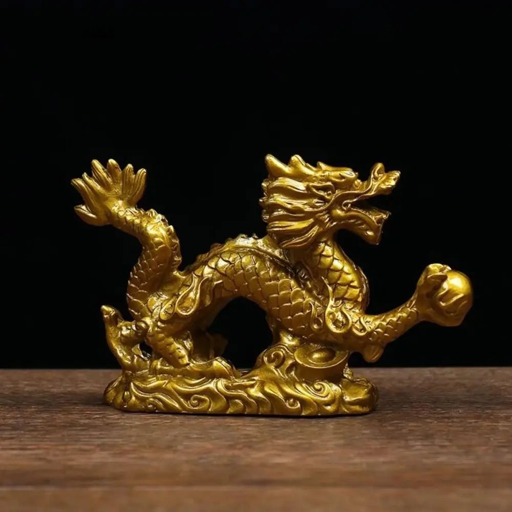 Creative-Mini-Golden-Dragon-Zodiac-Statue-Vintage-Chinese-Style ...