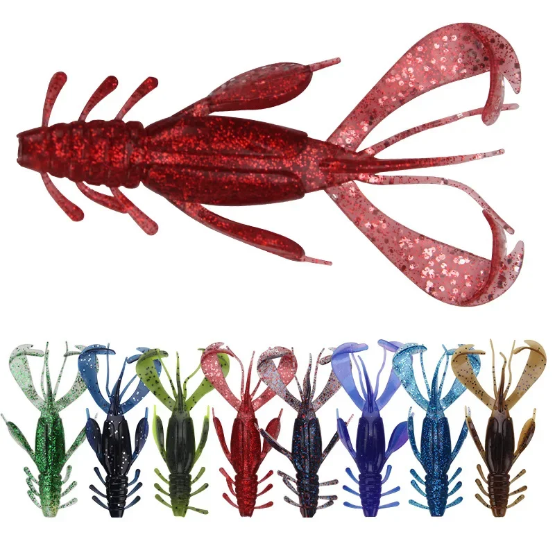 4PCS-Crayfish-Bait-Soft-Shrimp-Lure-10cm-10g-Silicone-Lobster-Wobblers ...