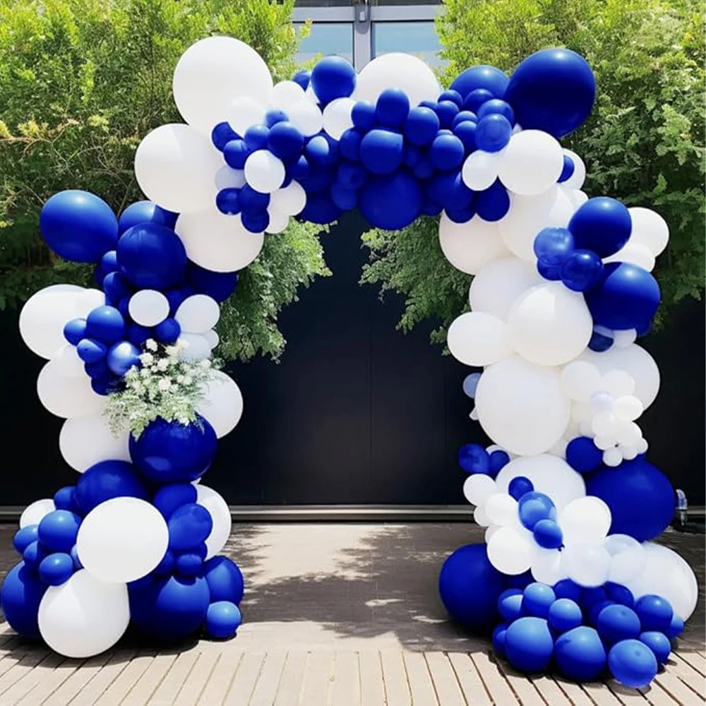 75pcs Royal Blue Balloons, Blue White Balloon Garland Arch Kit for ...