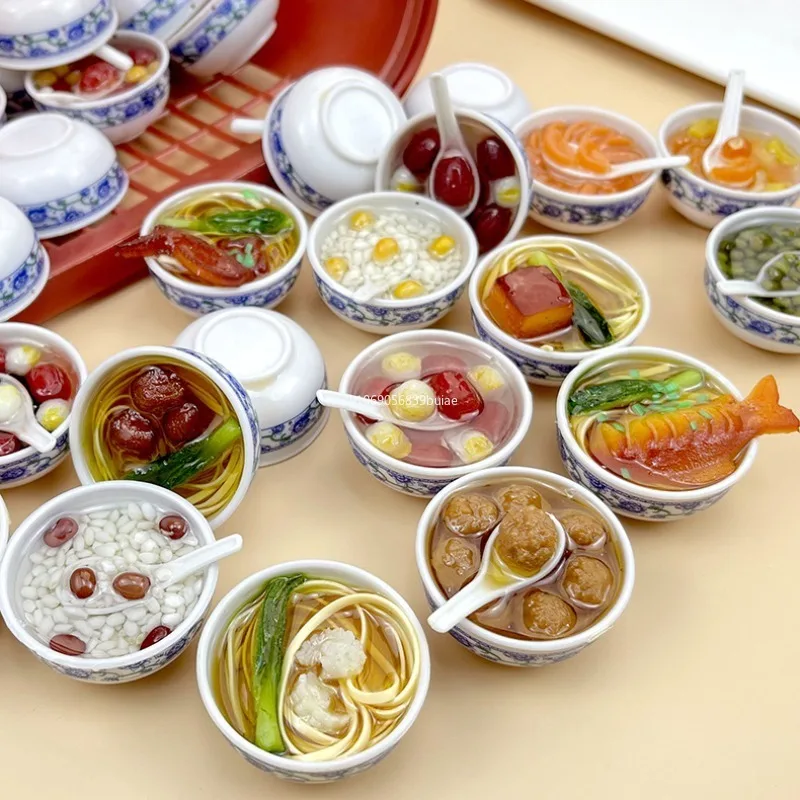 1PCS 4cm Miniature Chinese Desserts Dollhouse Bowl Desserts Food Mini ...