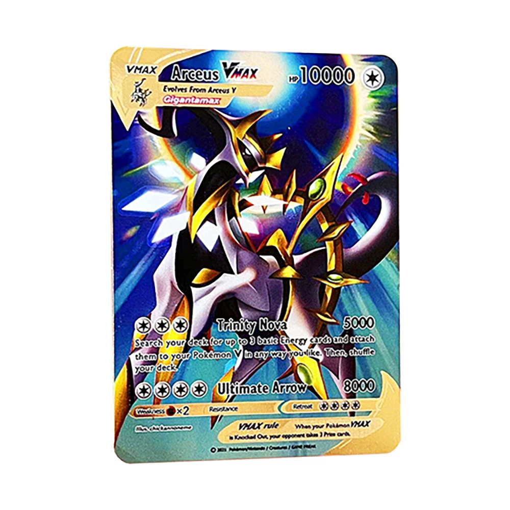10000HP Arceus Vmax Pokemon Cards Metal English YU GI OH Charizard ...