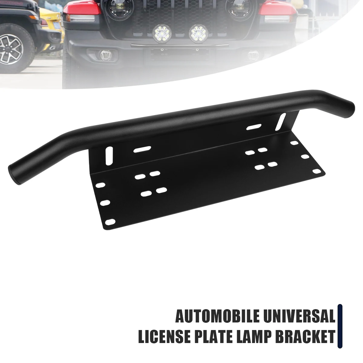 Aluminum-Front-Bumper-License-Plate-Off-Road-LED-Light-Bar-Frame-Holder ...