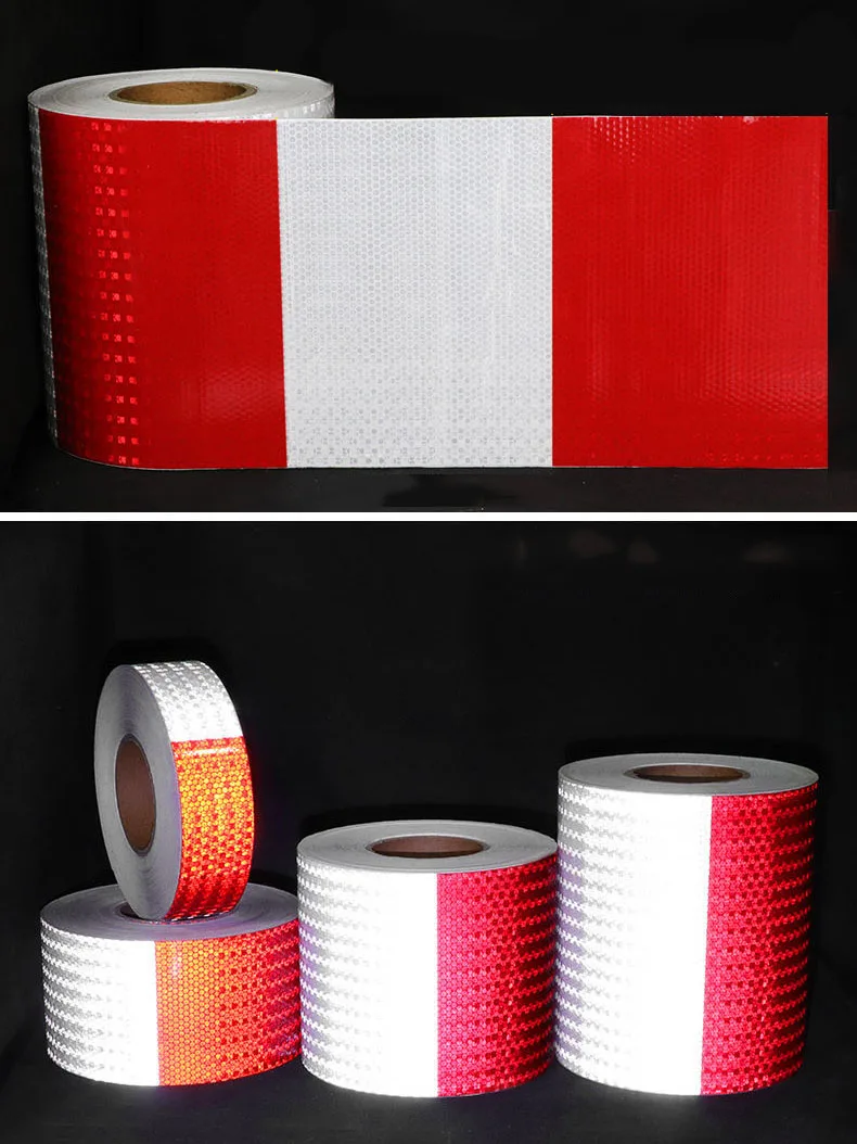 Reflective-Red-White-Sticker-Self-adhesive-Tape-Car-Safety-Warning ...