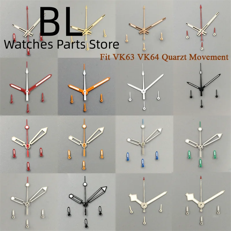 BLIGER-VK63-Watch-Hands-Red-Orange-Blue-Green-Gold-Rose-Watch-Needle ...