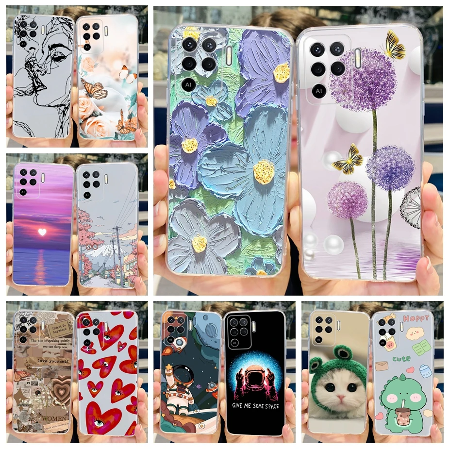For-Oppo-Reno5-Lite-Case-Oppo-Reno-5F-5Z-Colorful-Painted-Cover-Soft ...