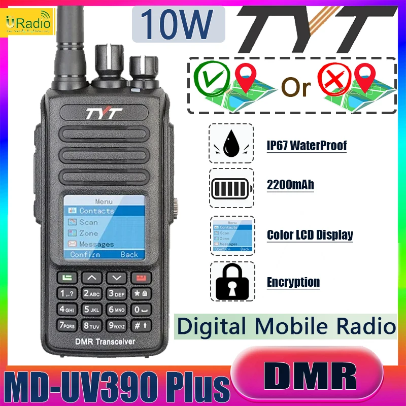 TYT-MD-UV390-Plus-DMR-Digital-Two-Way-Radios-10W-VHF-UHF-Dual-Band ...