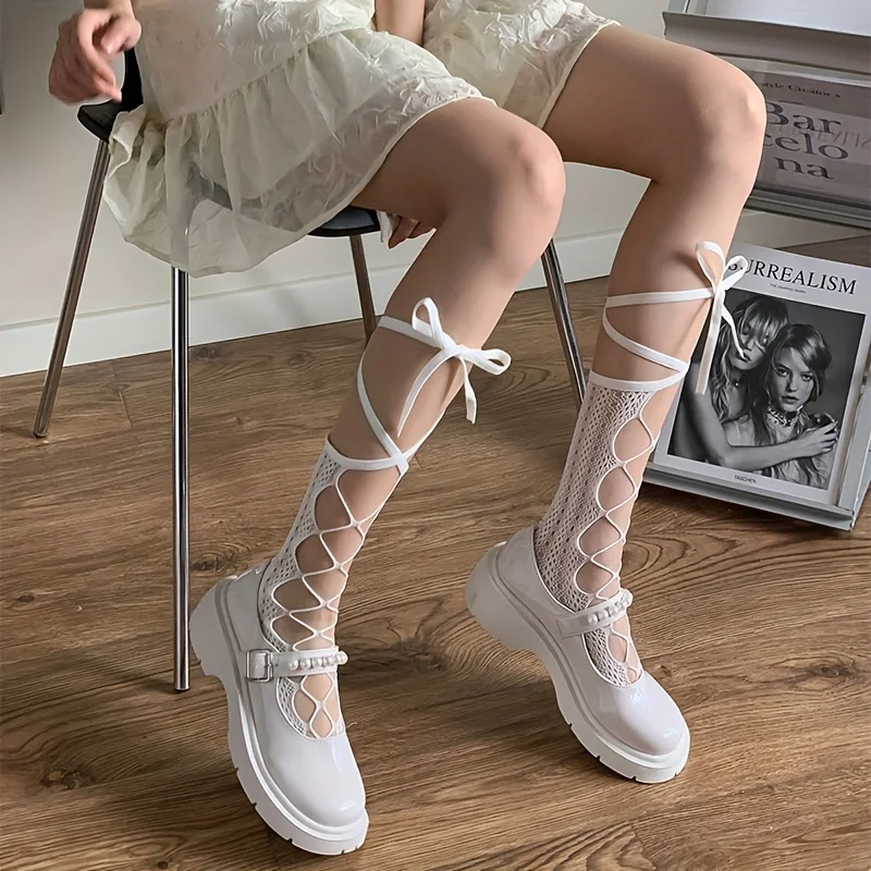 1-pair-of-JK-girls-strap-socks-Lolita-calf-socks-Cosplay-girls-calf ...