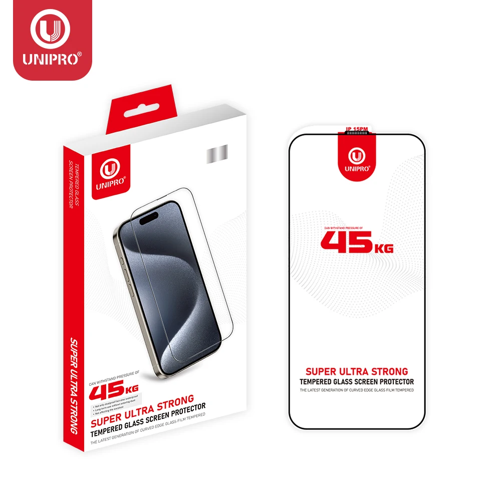 UNIPRO Ultra Strong Tempered Glass Screen Protector Strength 45KG Guard ...