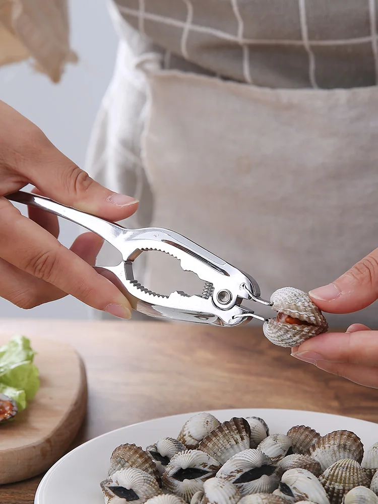 Clam Opener Forceps Household Kitchen Stainless Steel Open Blood Clam ...