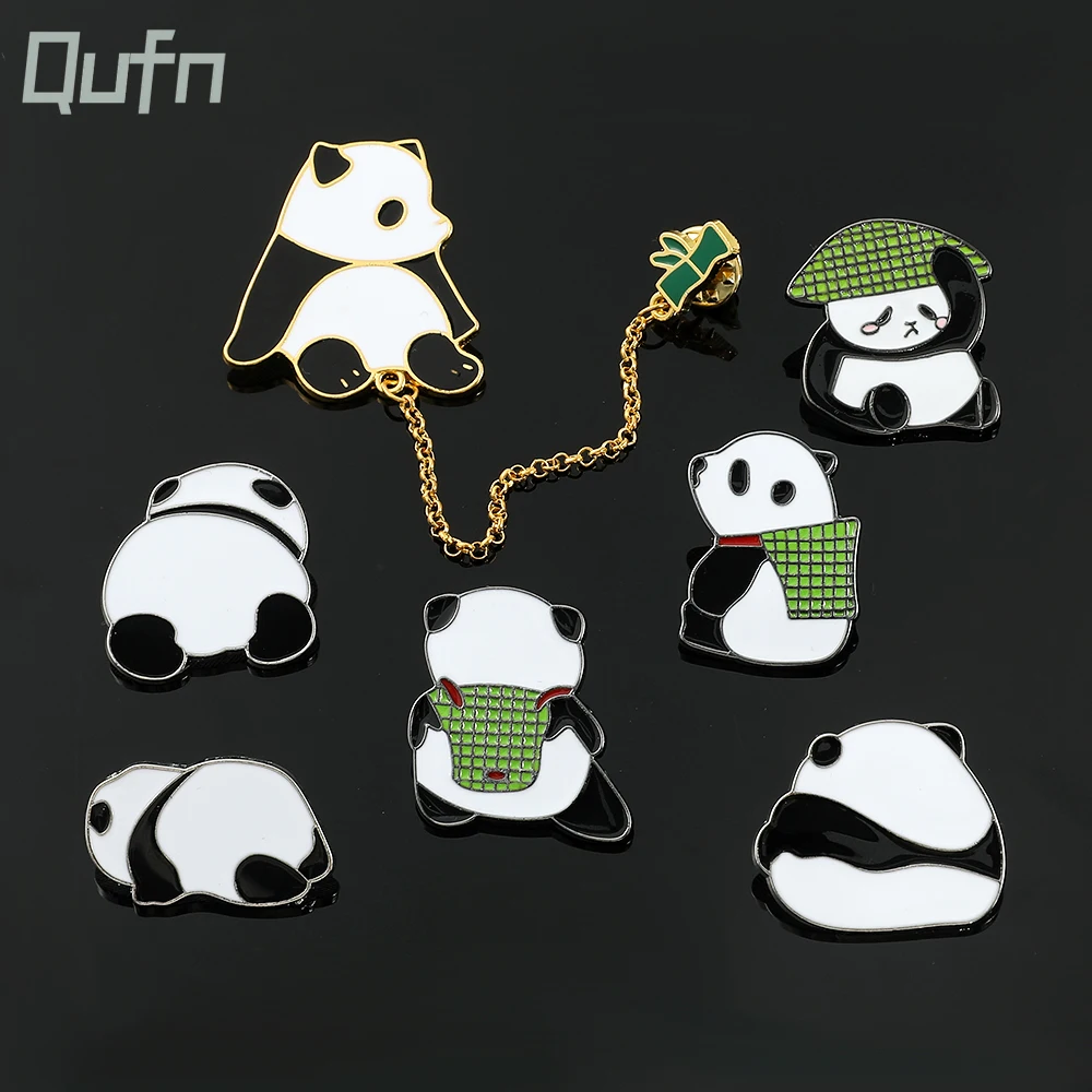 Cute-Panda-Brooch-Creative-Little-Panda-Back-Basket-Chain-Alloy-Enamel ...