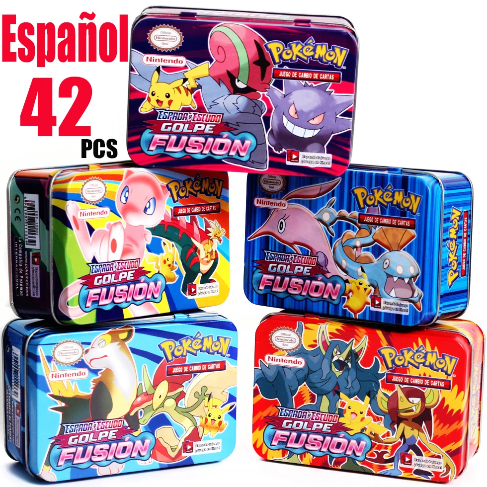 New 42PCS/BOX Spanish Pokemon Cards Astros Brillantes Game Battle Carte ...
