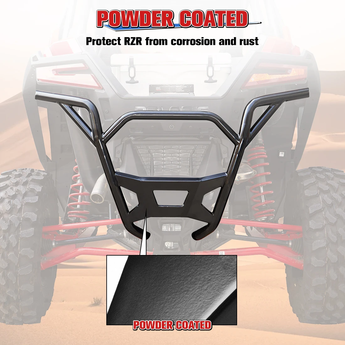 RZR Metal Rear Bumper Compatible with Polaris RZR PRO XP / XP 4 2020 2 ...