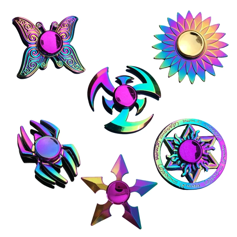 Colorful-Spinner-Top-Metal-Finger-Toy-Rotary-Novelty-Gyro-Desktop-Boys ...