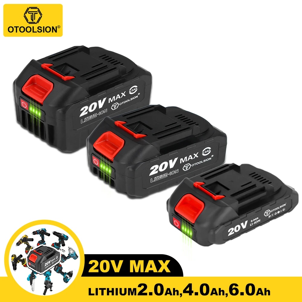 סוללה נטענת 20V סוללת ליתיום חילופית בנפח גבוה עבור מפתח אלחוטי, מסור ...