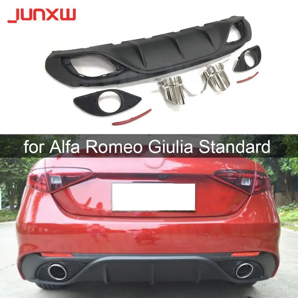Car-Rear-Bumper-Lip-Diffuser-Spoiler-With-Exhaust-Tips-for-Alfa-Romeo ...