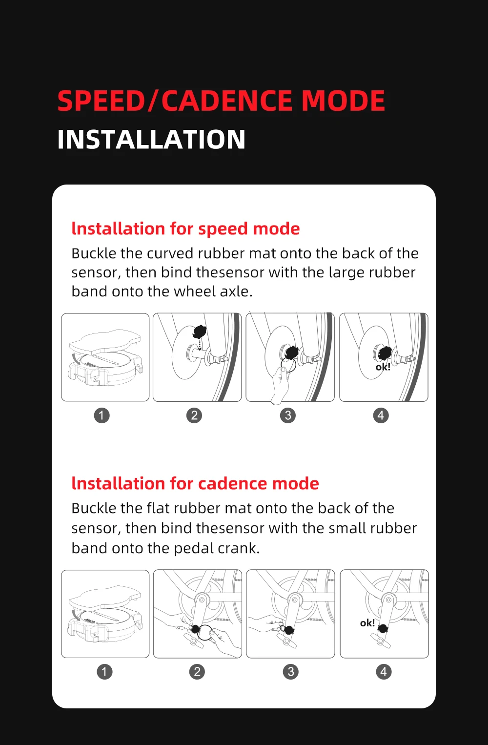 Generic ANT+ Speed&Cadence Sensor Monitor Bluetooth 4.0 Speed Sensor ...