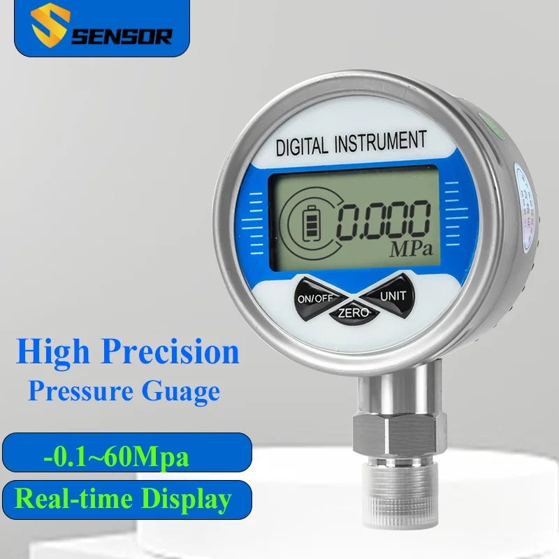 Digital Hydraulic Pressure Gauge M20*1.5 Water Pressure Meter Air Oil ...