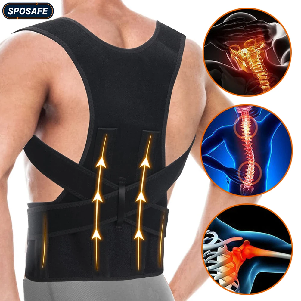 Full Back Posture Corrector Adjustable Upright Back Support ...