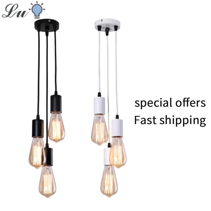 LED White 3-head Pendant Light E27 90-260v Bedroom Living Room ...