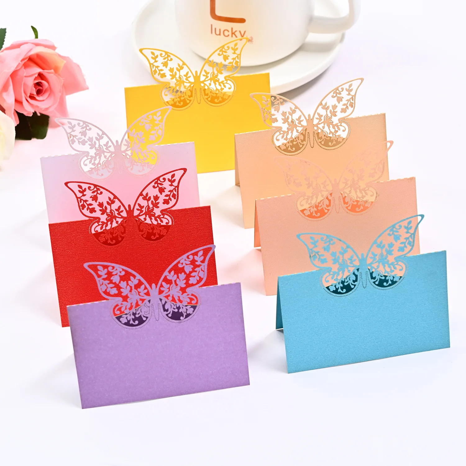 50pcs Butterfly Name Place Cards Wedding Decoration Table Decor Table ...