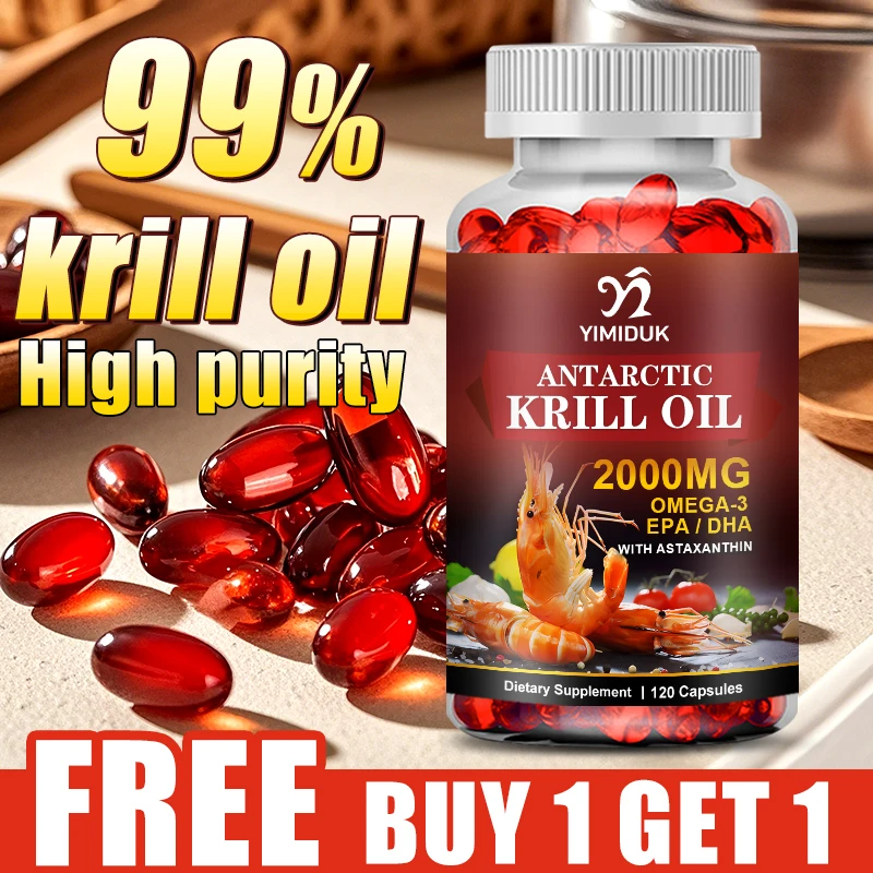 Antarctic Krill Oil 2000mg 120 Capsules, Omega-3 EPA, DHA, with ...
