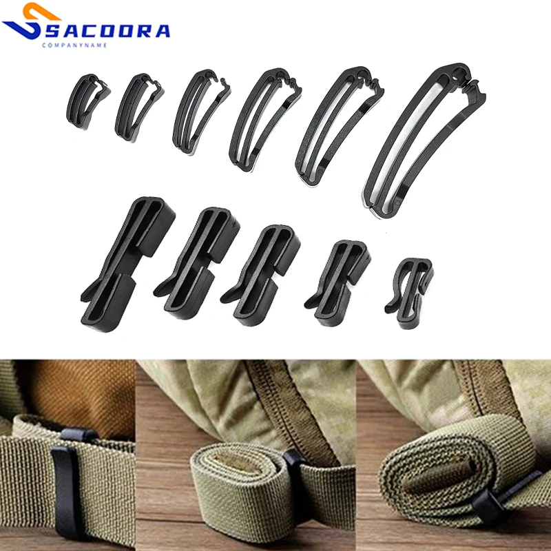 10 Pcs/Pack Quick Slip Keeper Buckle End Clip Slider Black For Molle ...