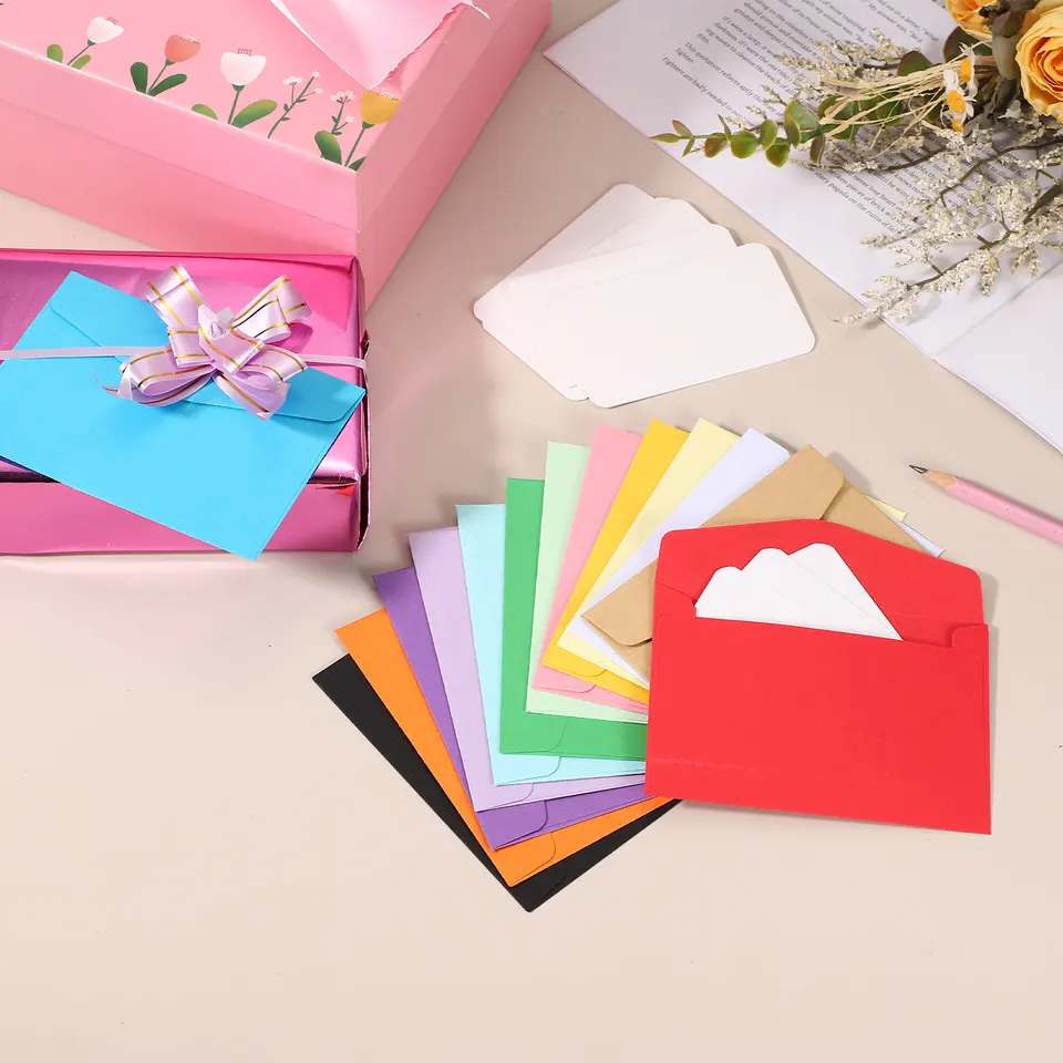 Blank Business Cards WAIZHIUA Pack Of 100 Mini Envelopes Colourful ...