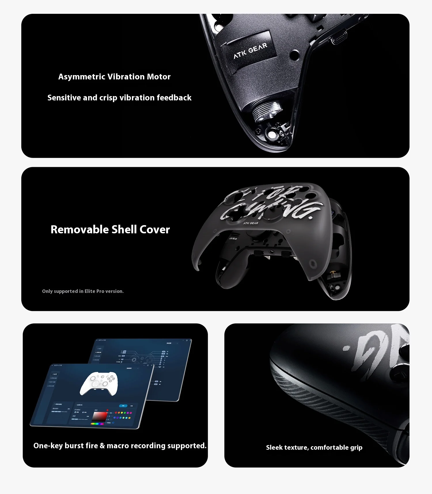 ATK Tomahawk Wireless Game Controller Tri-Mode 1000Hz Return Rate Gamp ...