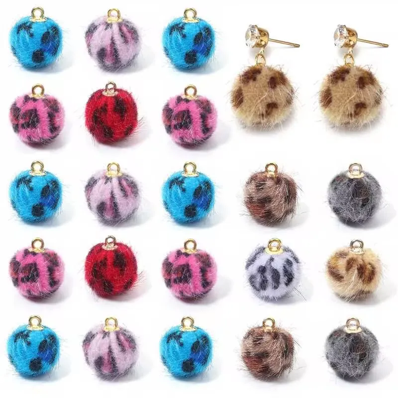 20Pcs/Lot 16mm Leopard Print Fur Ball For Handmade DIY Craft Knitting ...