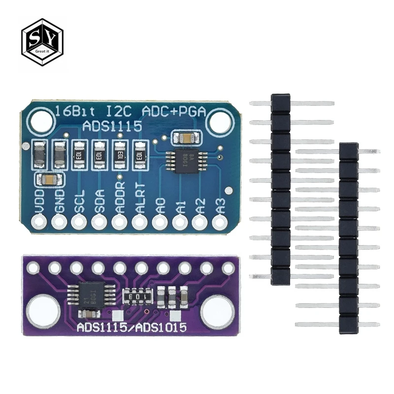 1pcs 16 Bit I2c Ads1115 Module Adc 4 Channel With Pro Gain Amplifier For Arduino Rpi ...