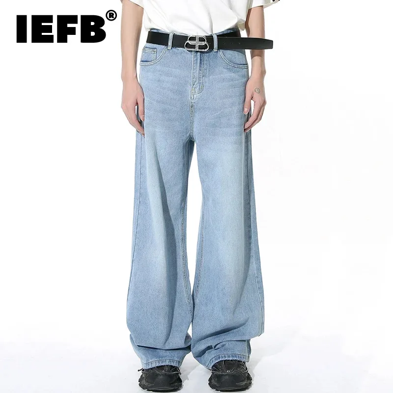 IEFB-Men-s-Straight-Jeans-American-Style-Gradient-Color-Button-Pockets ...