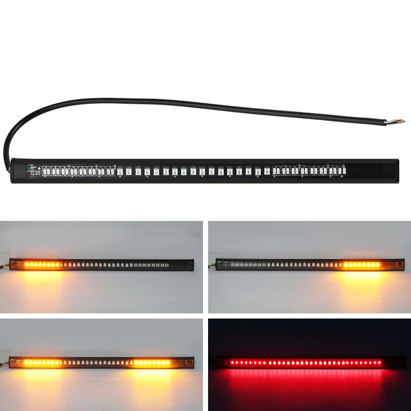 Flexible LED Motorcycle Light Bar Strip Tail Turn Signal Tail Rear ...