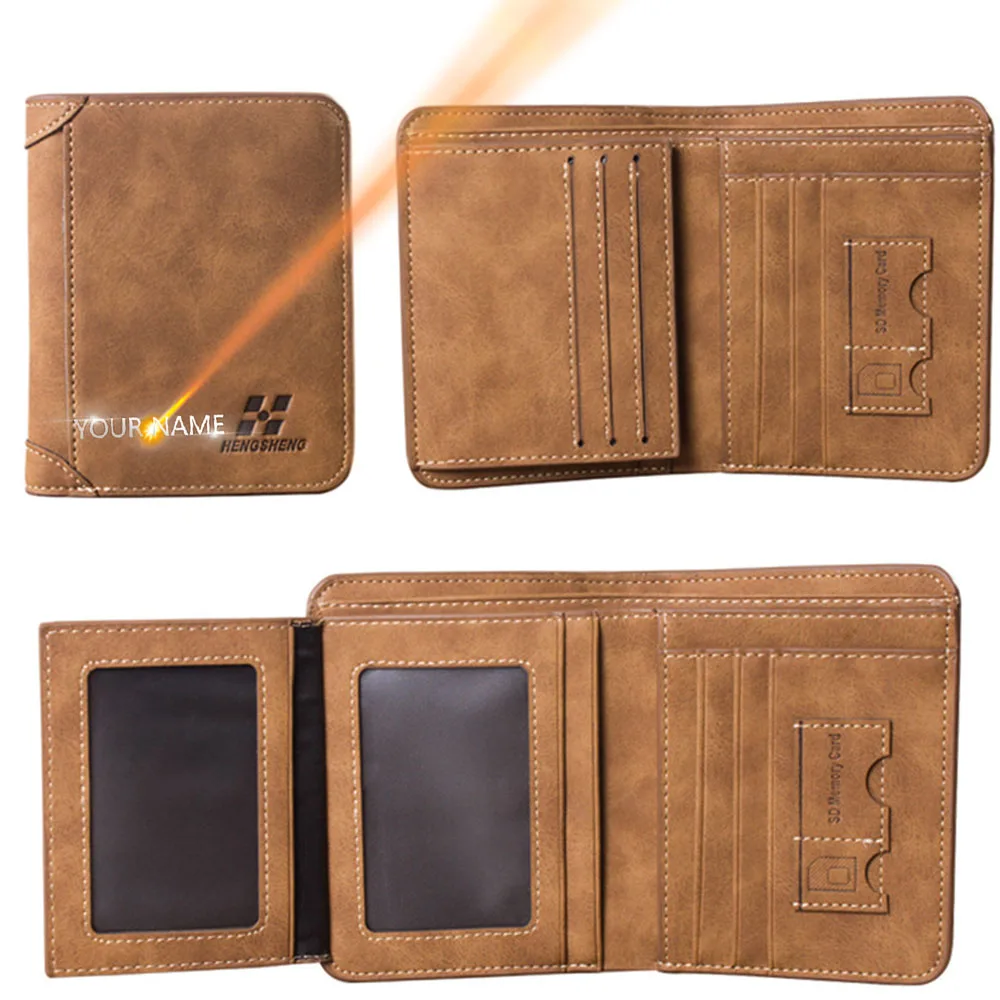 New-Short-Men-Wallets-Small-Card-Holder-Photo-Holder-Vintage-Male ...