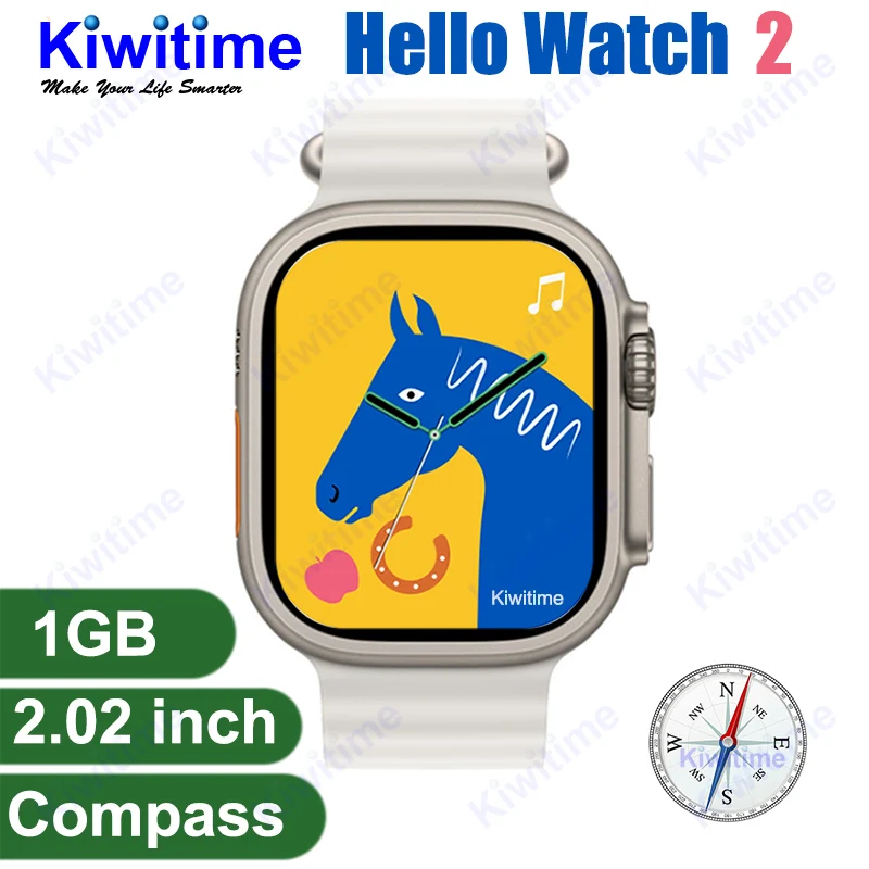2023 KIWITIME Hello Watch 2 Smart Watch Men H11 Ultra Upgrade 1GB ...
