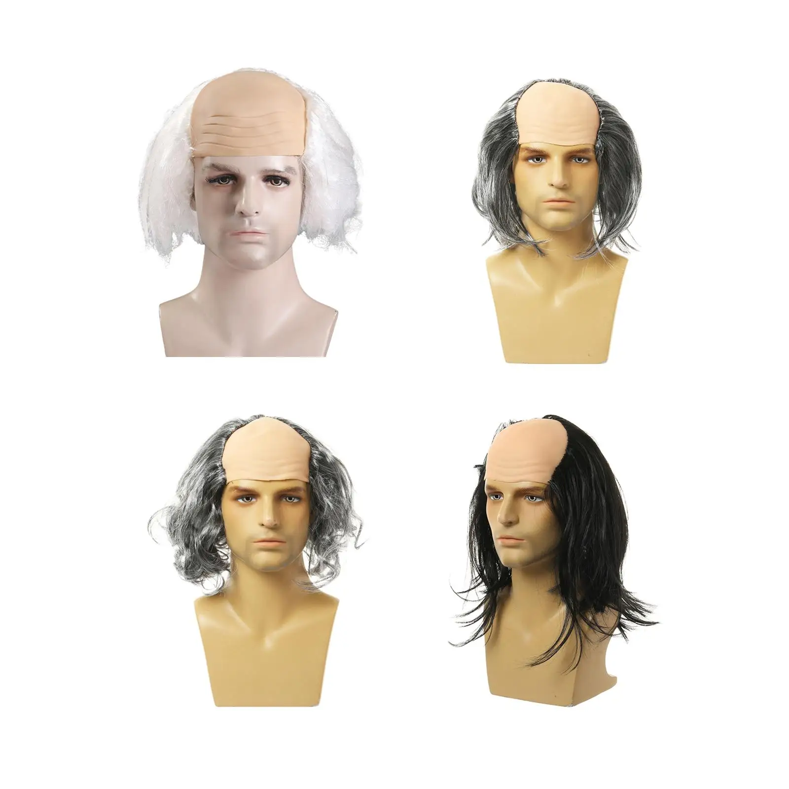 Old Man Wig Cap Comfortable Universal ing Wig for Theme Parties ...