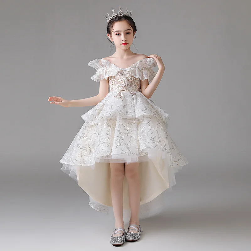 Children-Elegant-Princess-Gown-Off-Shoulder-High-Low-Tutu-Evening ...