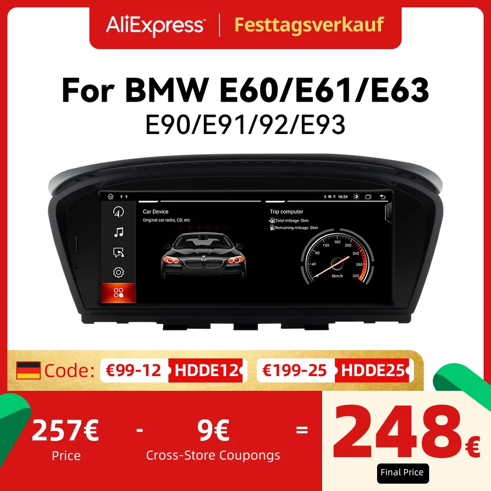 6g 128g Carplay Android 11 Car Radio For Bmw 5 Series E60 E61 E63 E64 ...