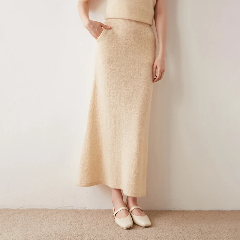 Autumn-Winter-New-100-Cashmere-Skirt-Women-s-High-Waist-Skirt-Female ...