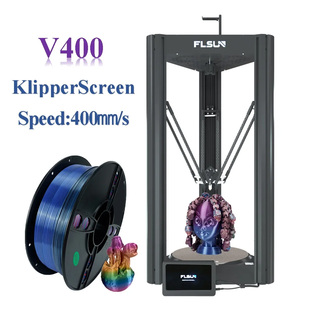 Flsun 3d impressora v400 velocidade super rápida 400 mm/s klipper 7 polegadas tela sensível ao ...