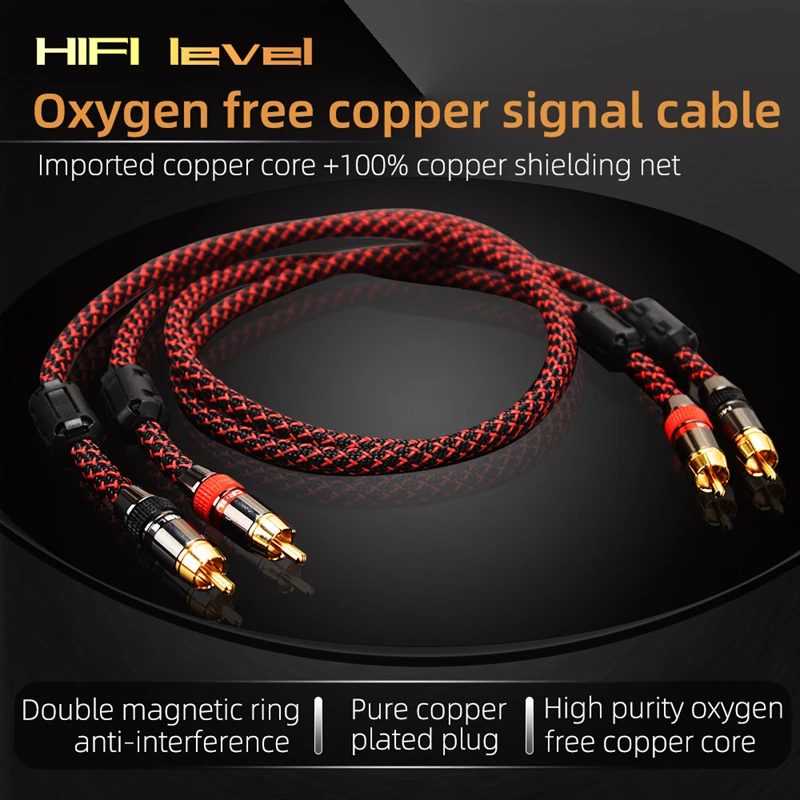 Hi-Fi-Fine-RCA-Cable-High-Quality-4N-OFC-HIFI-2RCA-2RCA-Male-to-Male ...